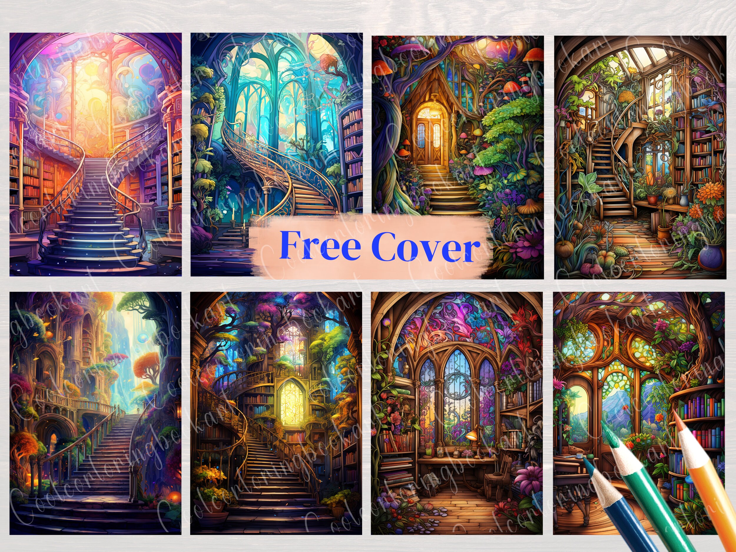 37 Fantasy Library Coloring Pages enchanted Library Coloring - Etsy