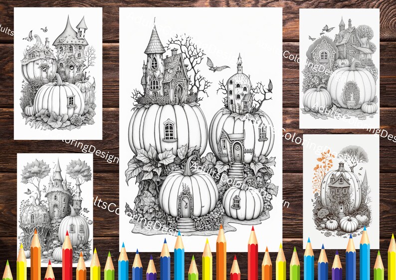 20 Pumpkin Fairy Houses Coloring Pages , Printable Adult Coloring Pages ...