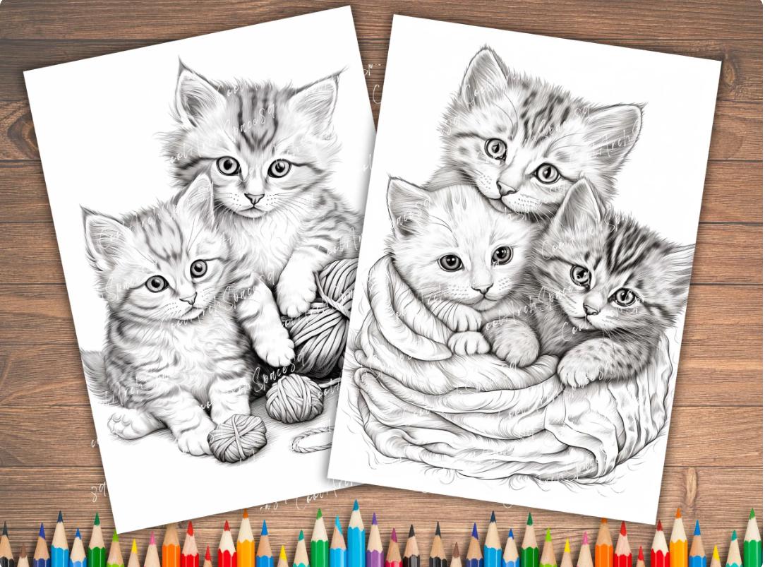 Kitten Coloring Page, Fun Feline Art (digital Download) - Etsy