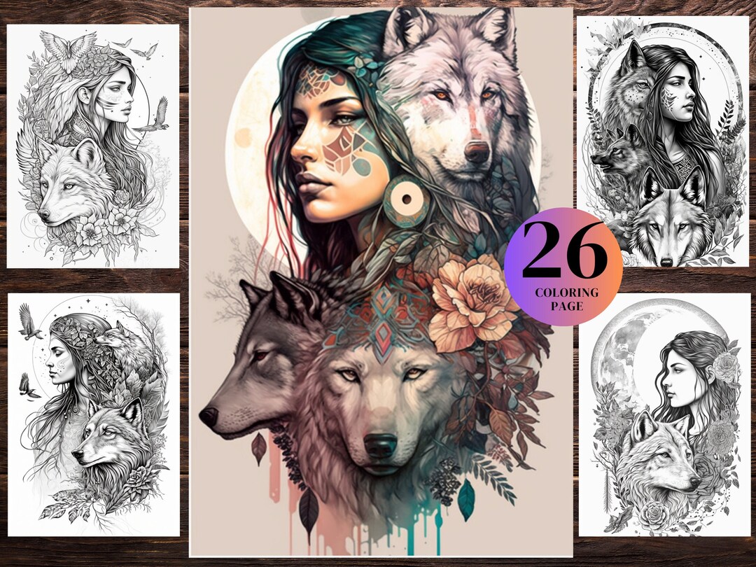 26 Native American Woman Coloring Pages: Hand-drawn Digital Prints (PDF ...