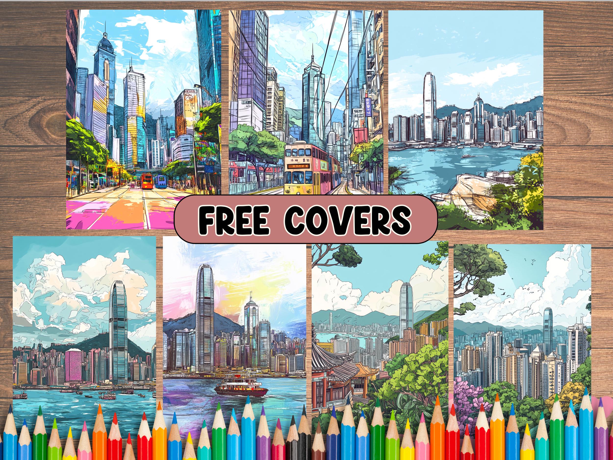 City Skyline Coloring Pages: Modern Architecture Printable Art (PDF) - Etsy
