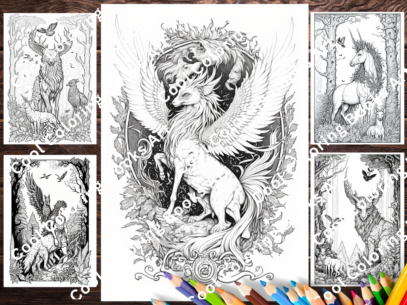 23 Mythical Creatures Marvelous Coloring Pages, JPEG/PDF Format ...