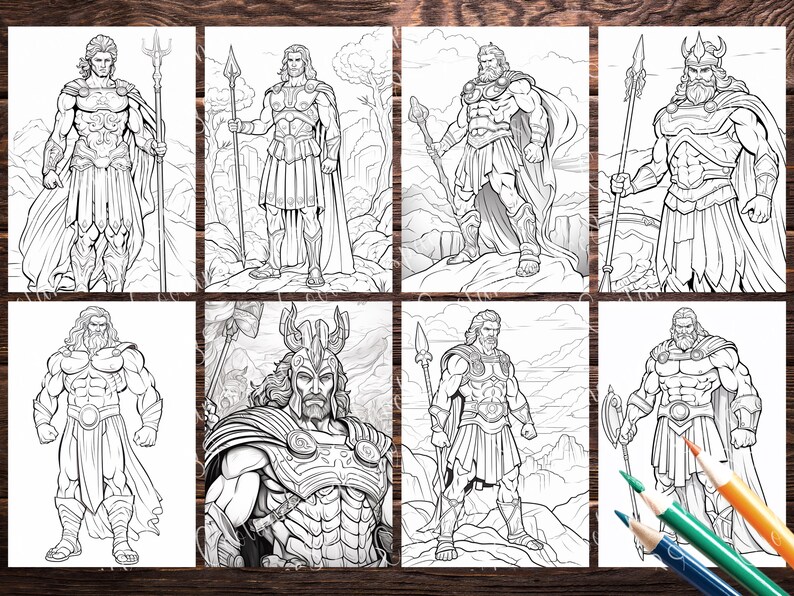 37 Greek Gods Coloring Pages , Instant Download Adult Coloring Book ...