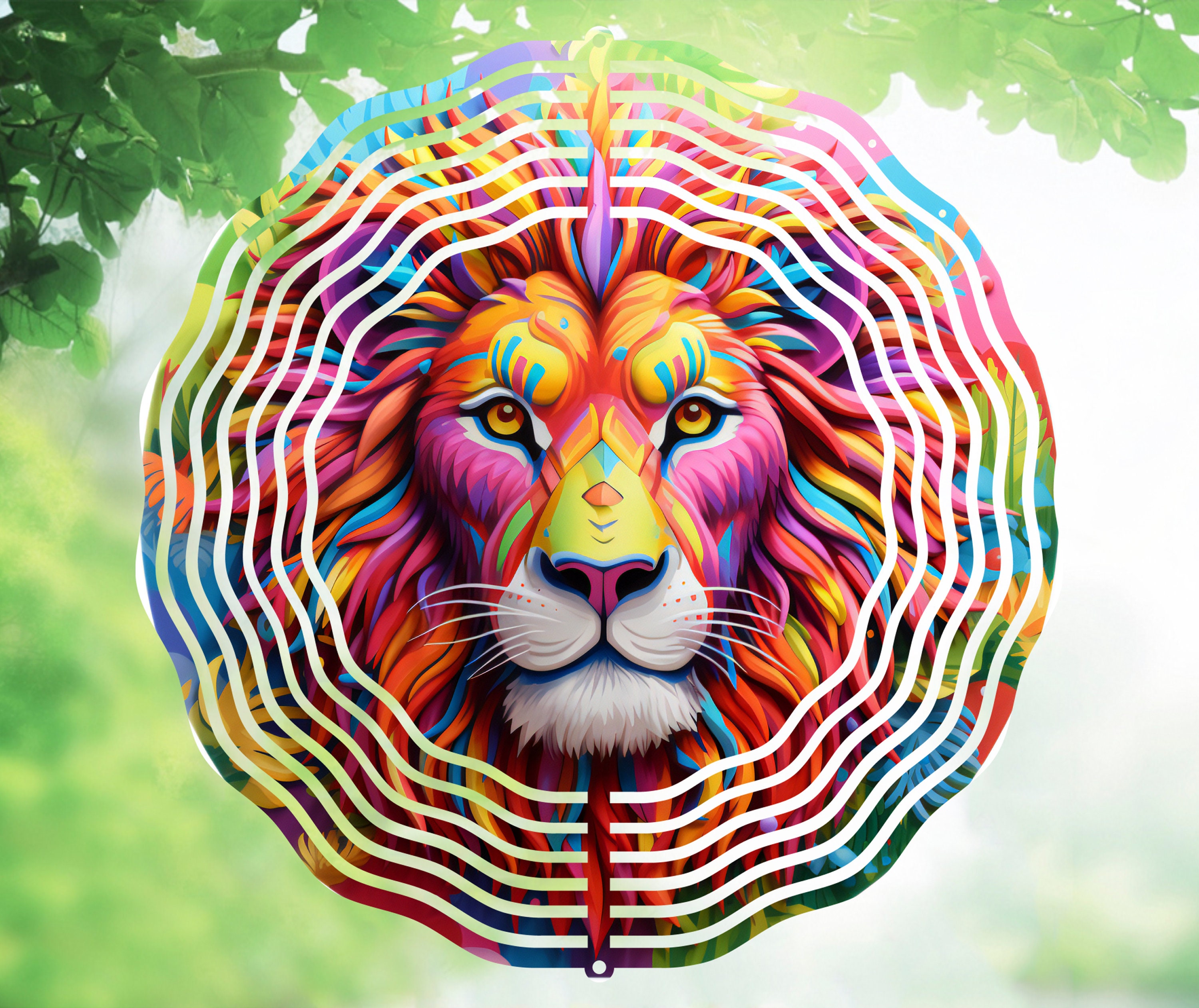 12 PNG Lion Wind Spinner Watercolor Sublimation Design - Etsy