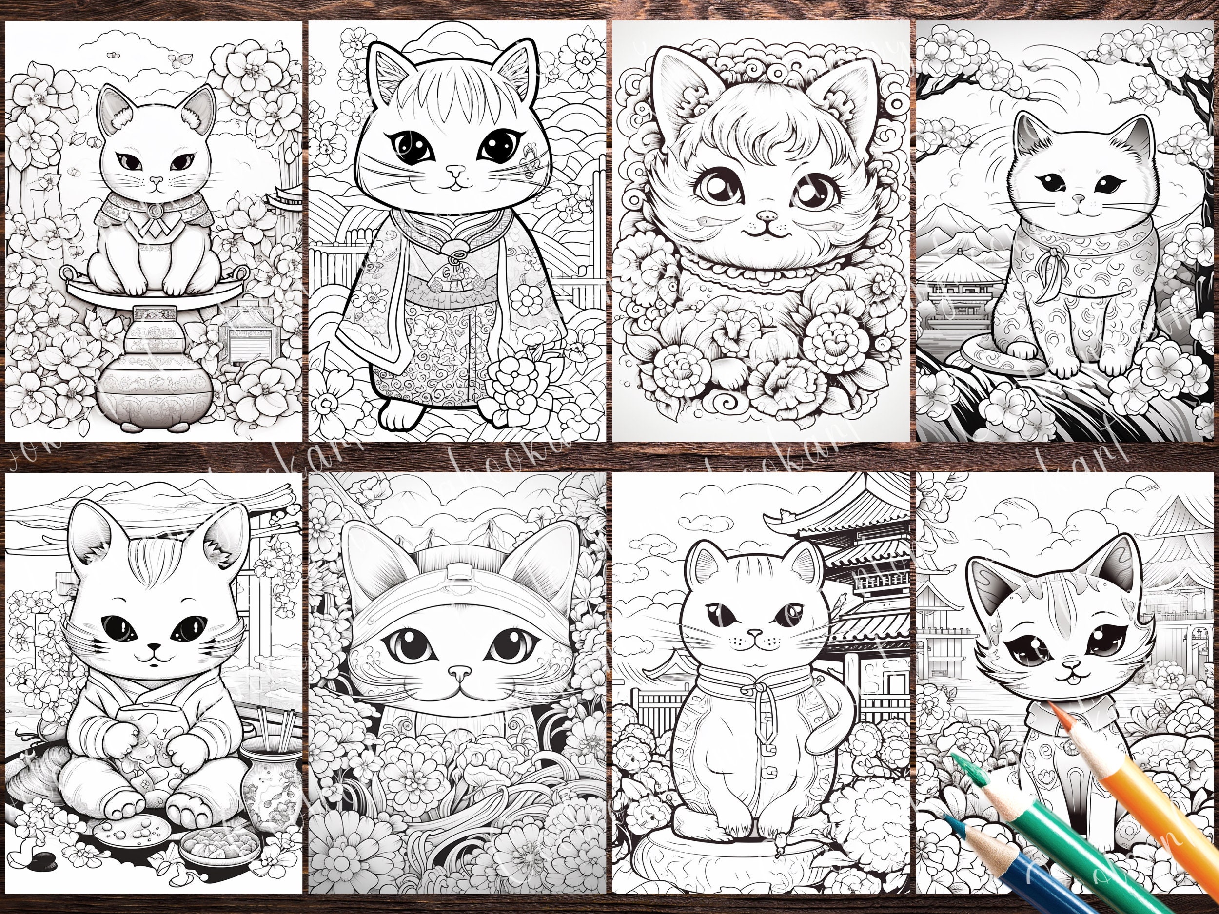 39 Kawaii Cat Doodle Coloring Books, Doodle Coloring Books, Homeschool ...