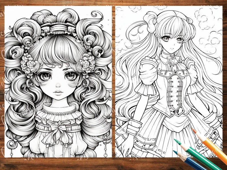 38 Anime Manga Girl Coloring Book, Anime Girl Coloring Book for Kids ...