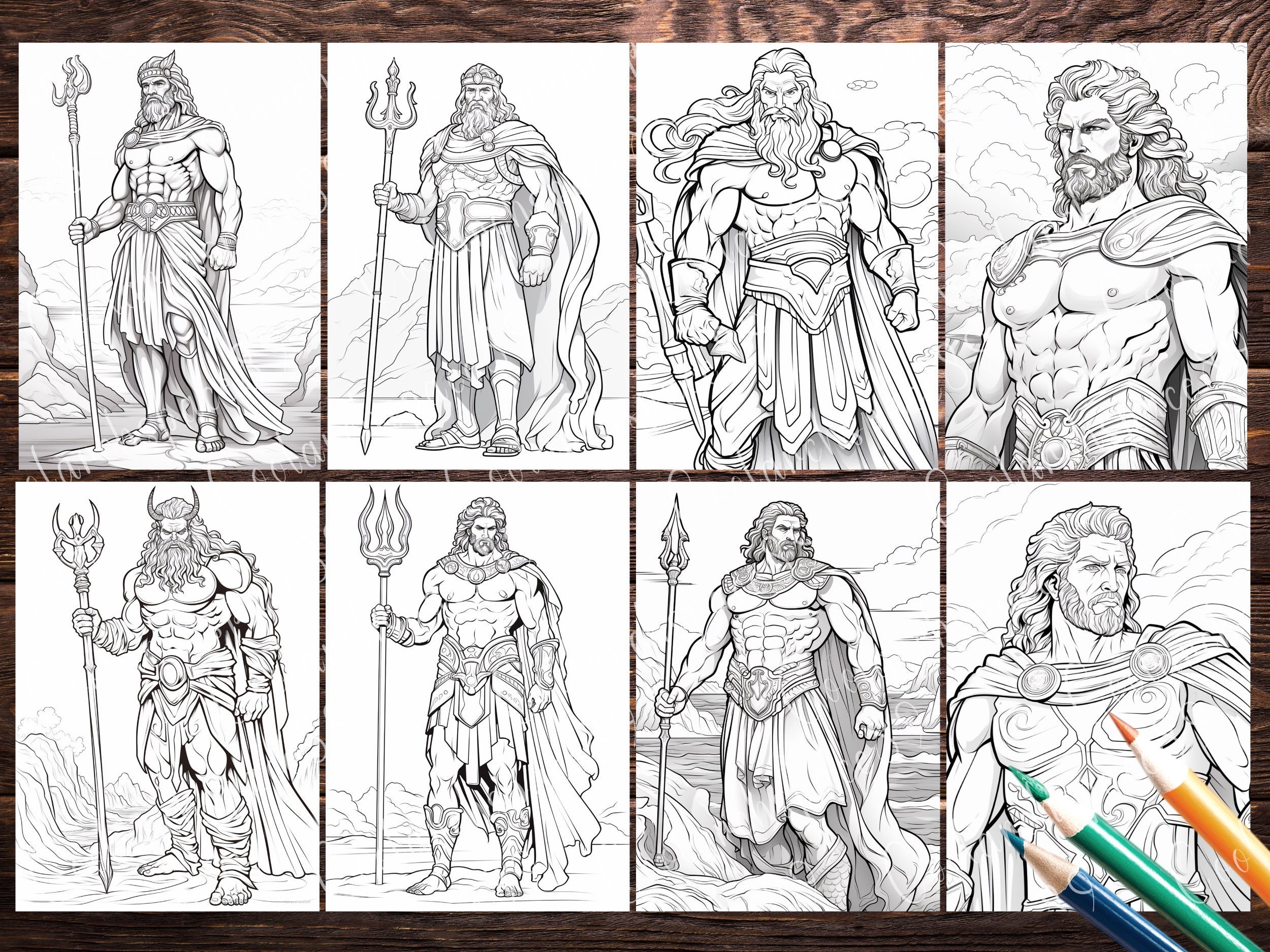 37 Greek Gods Coloring Pages , Instant Download Adult Coloring Book ...
