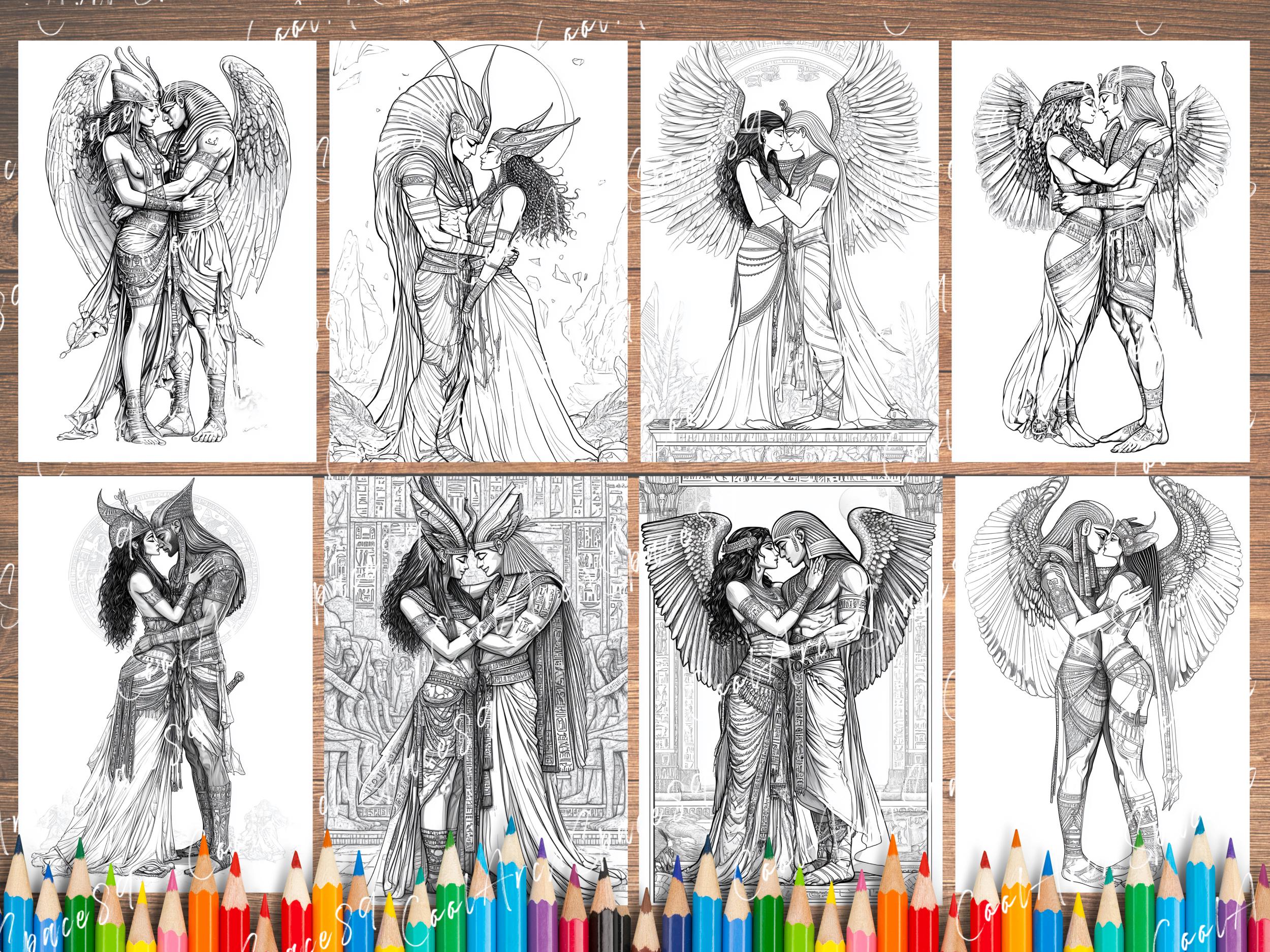 19 Egyptian Gods Coloring Pages - Isis and Osiris Illustration for Kids ...