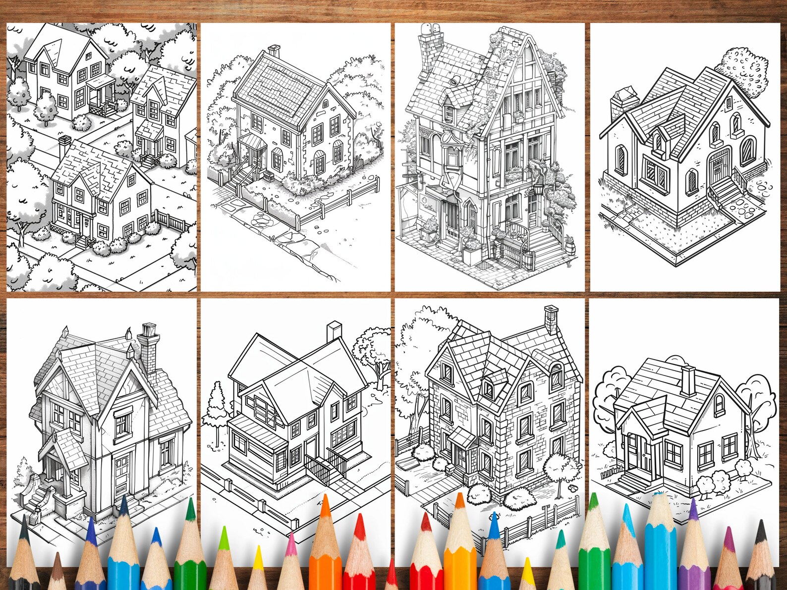 32 Isometric House Coloring Pages, Interior Isometric Coloring ...