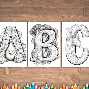 26 ABC Alphabet Fruit and Vegetables Coloring Pages - Letter ...