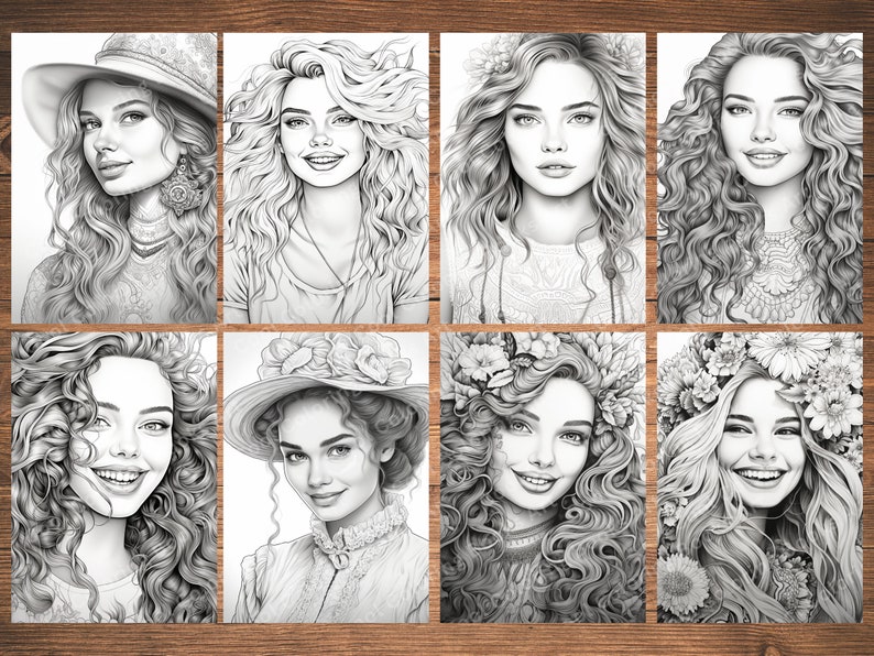 25 Pretty Lady Coloring Pages Beautiful Women Coloring Book for Adults ...