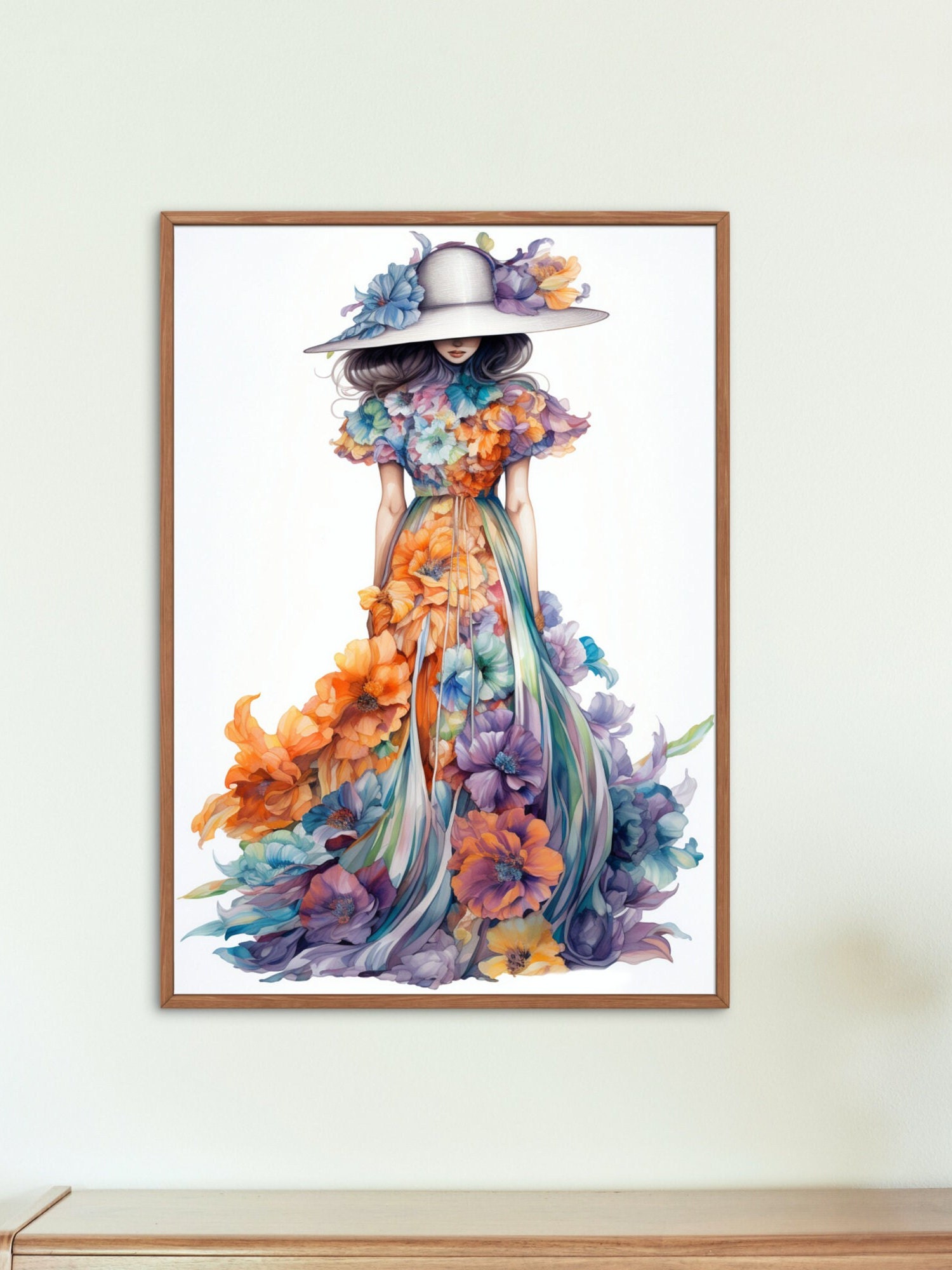 Mysterious Woman With Flowers Coloring Pages: 20 JPG + PDF (download ...