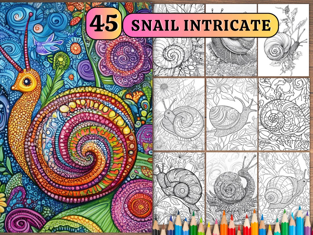 54 Snail Flower Coloring Pages for Kids and Adults Printable Floral ...