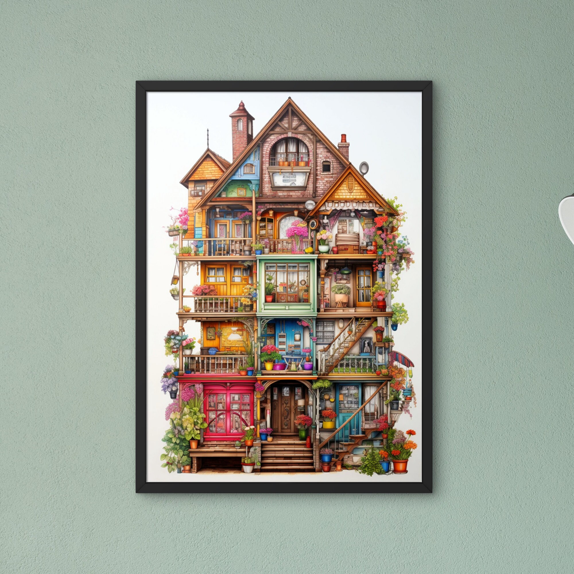 22 Doodle House Coloring Pages for Adults and for Kids for Relax and ...