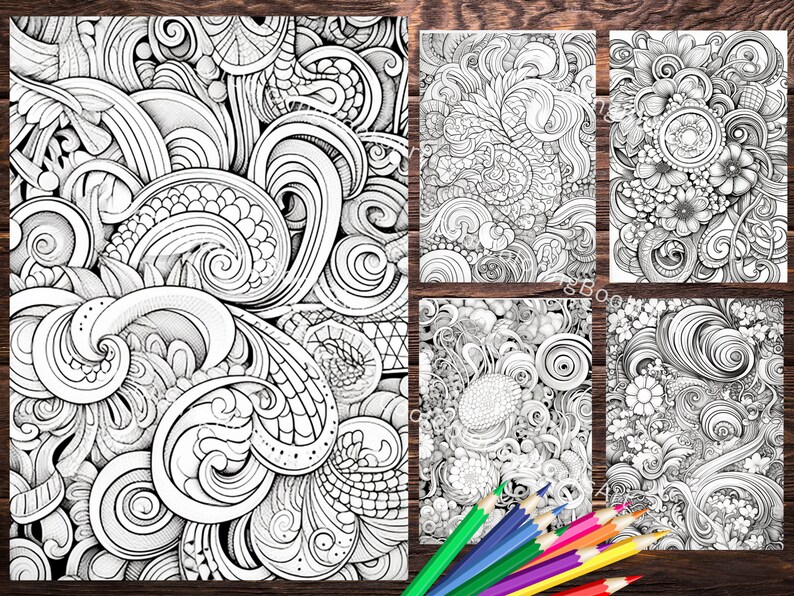 30 Floral Phrases Coloring Pages: Relaxing Adult Printable (PDF) - Etsy ...
