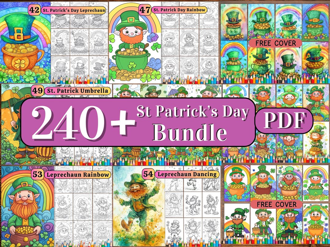 240+ St. Patrick’s Day Coloring Pages, Lucky Shamrock Coloring ...