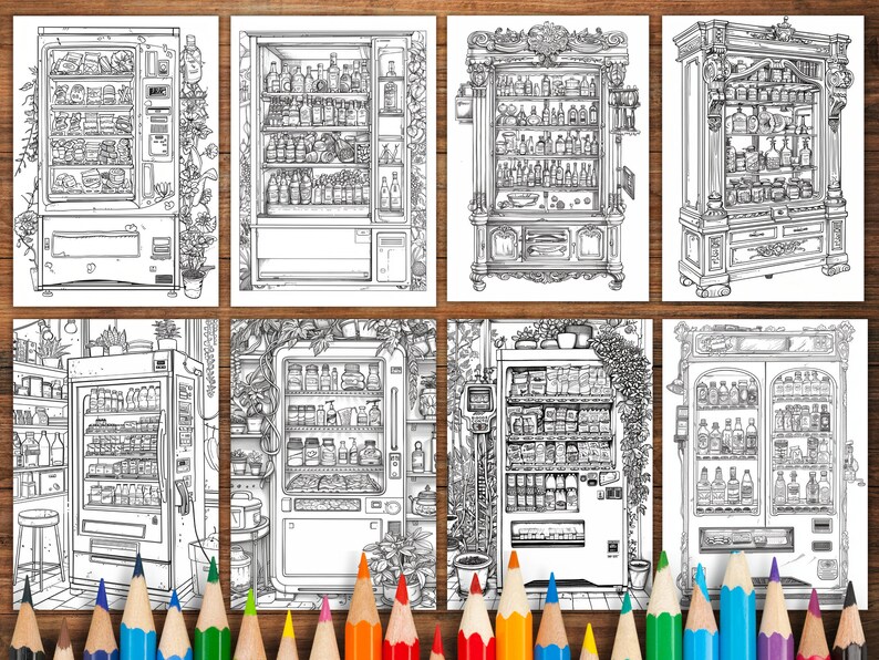 34 Machine Coloring Printable PDF Sheets, Adults + Kids. - Etsy