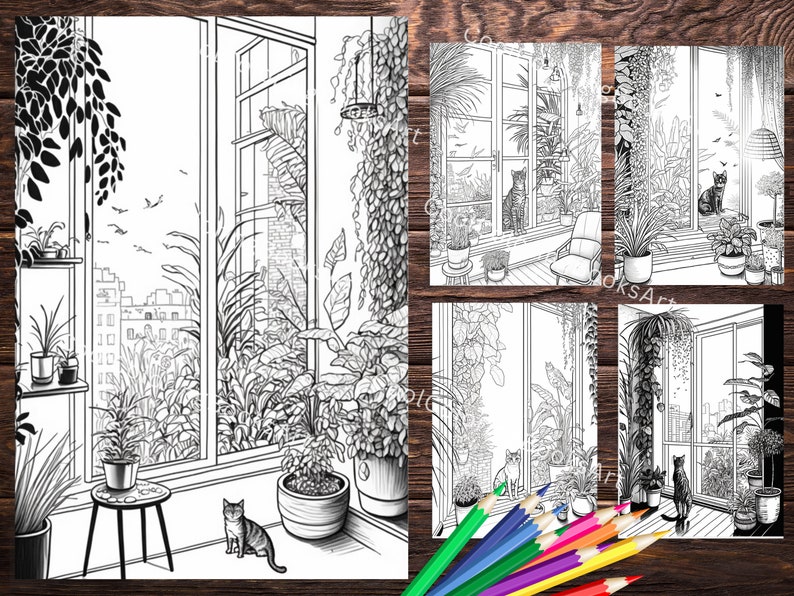 20 Cozy Coloring Page Cozy Home Interior Design Boho and - Etsy