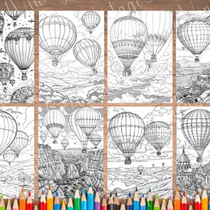 40 Hot Air Balloon Coloring Pages , Grayscale Coloring Pages for Adults ...