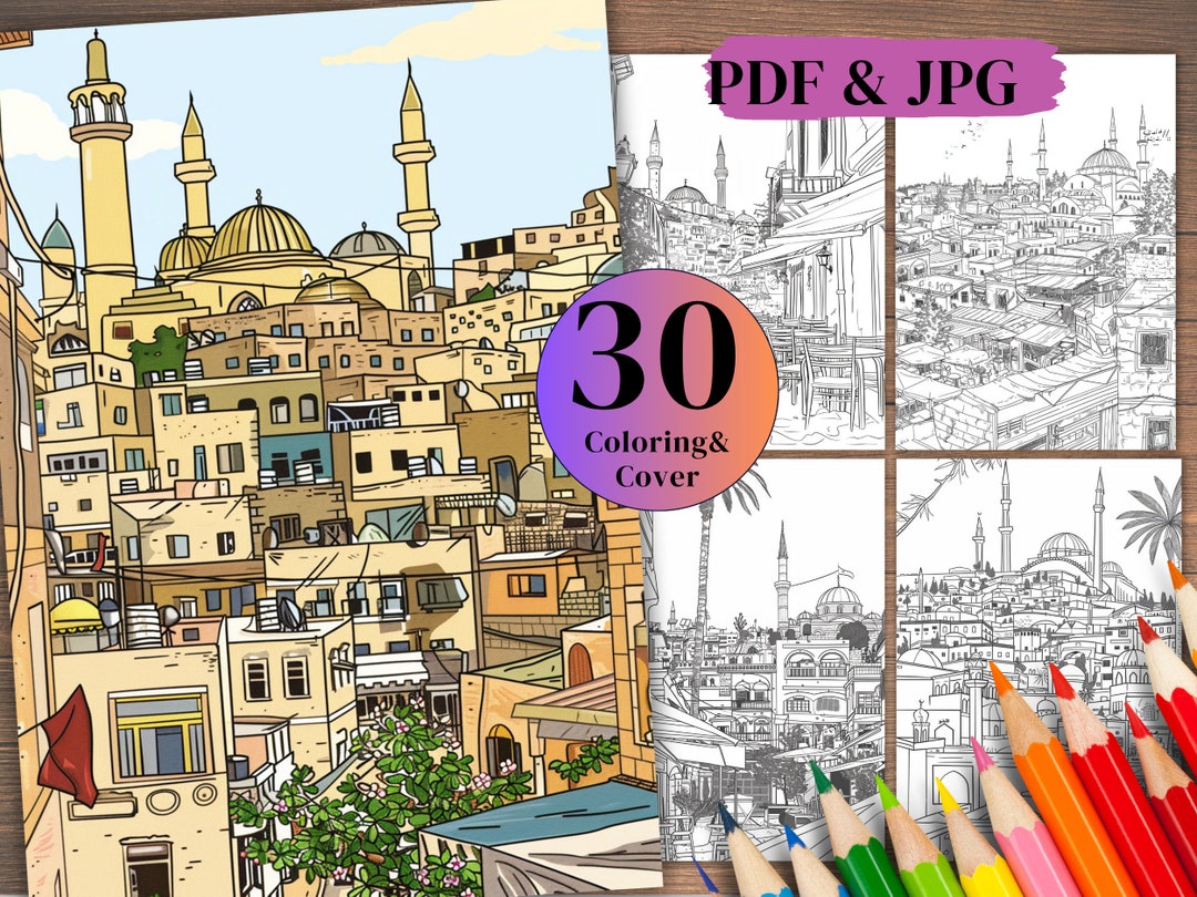 30 Cityscape of Aleppo Coloring Books ,digital Downloads PDF & JPG ...