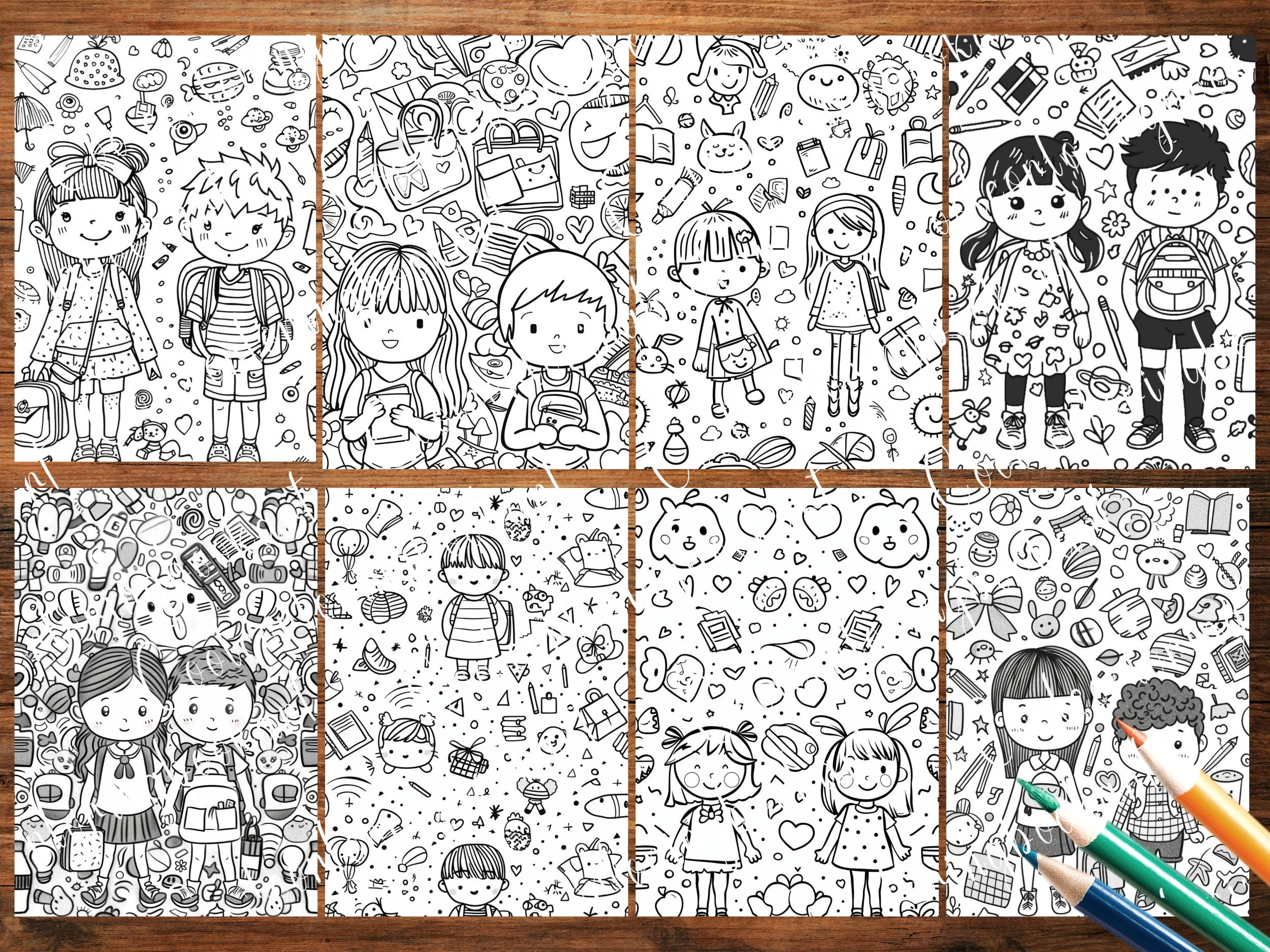 40 School Doodles Clipart, Back to School Doodle Png Graphics Instant ...