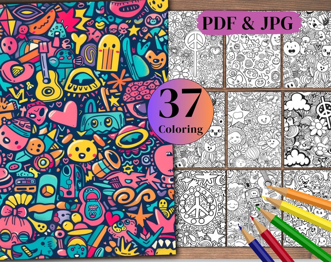 Kids Groovy Coloring Sheet Printable - Happy, Groovy, Disco - Etsy Canada