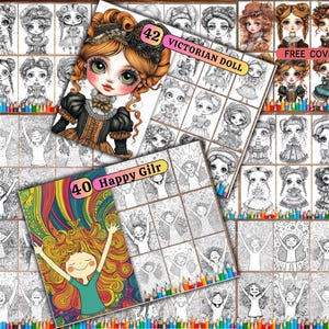 340 Cute Gilr Coloring Bundle for Kids – Adorable Printable Designs ...