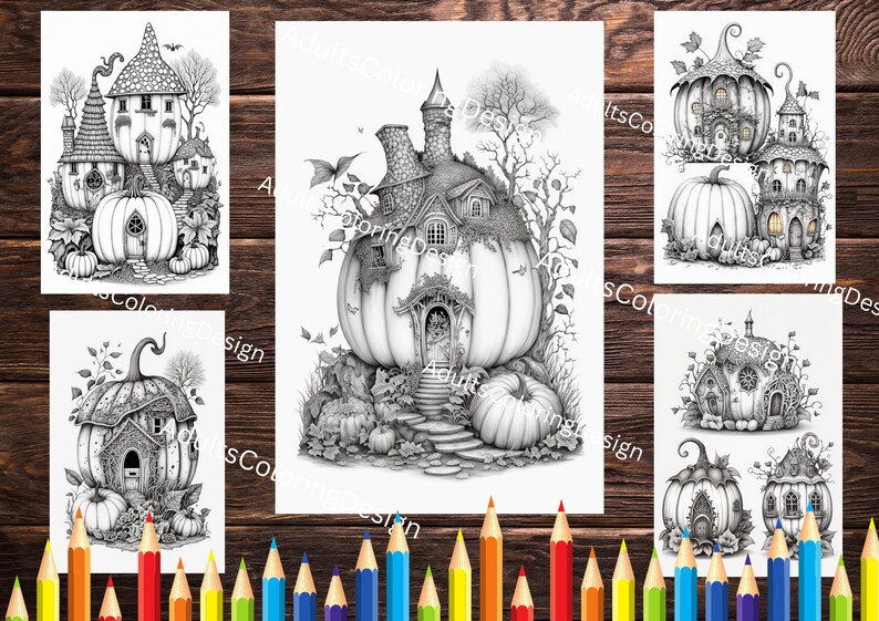 20 Pumpkin Fairy Houses Coloring Pages , Printable Adult Coloring Pages ...