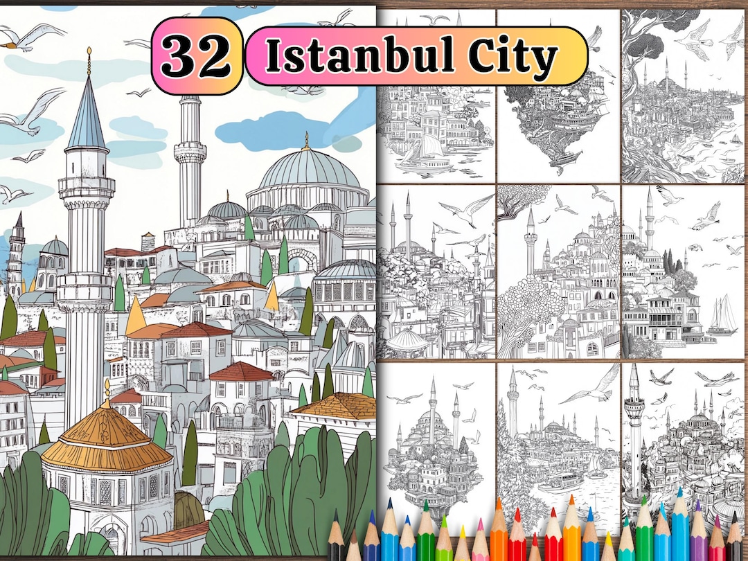 32 Istanbul City Coloring Page, Printable Istanbul Skyline Coloring ...