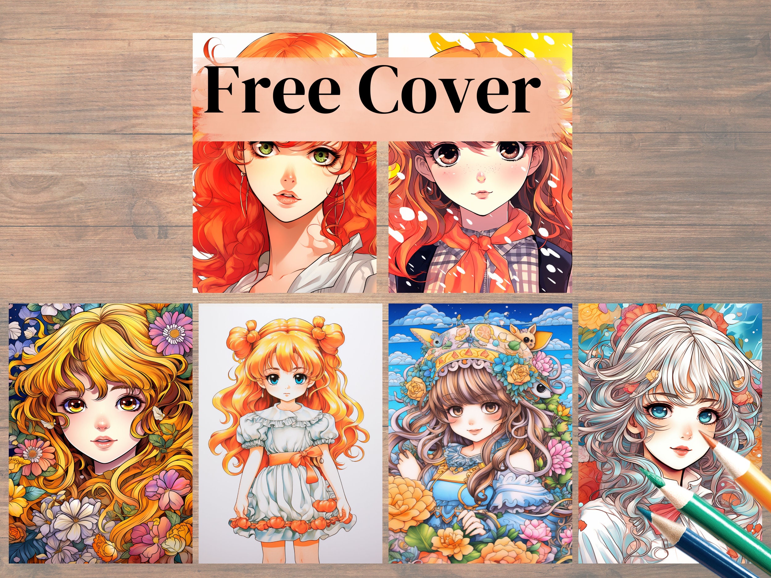 38 Anime Manga Girl Coloring Book, Anime Girl Coloring Book for Kids ...