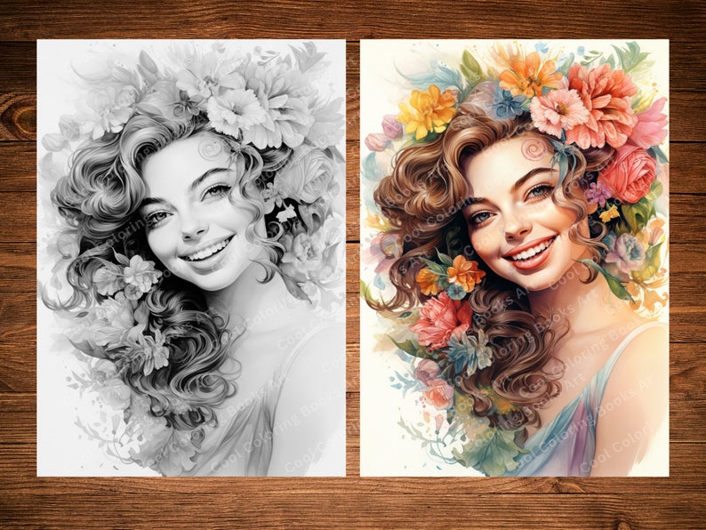 25 Pretty Lady Coloring Pages Beautiful Women Coloring Book for Adults ...