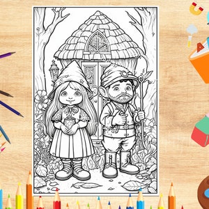20 Gnome Fairy House Coloring Book Adults Kids Instant - Etsy