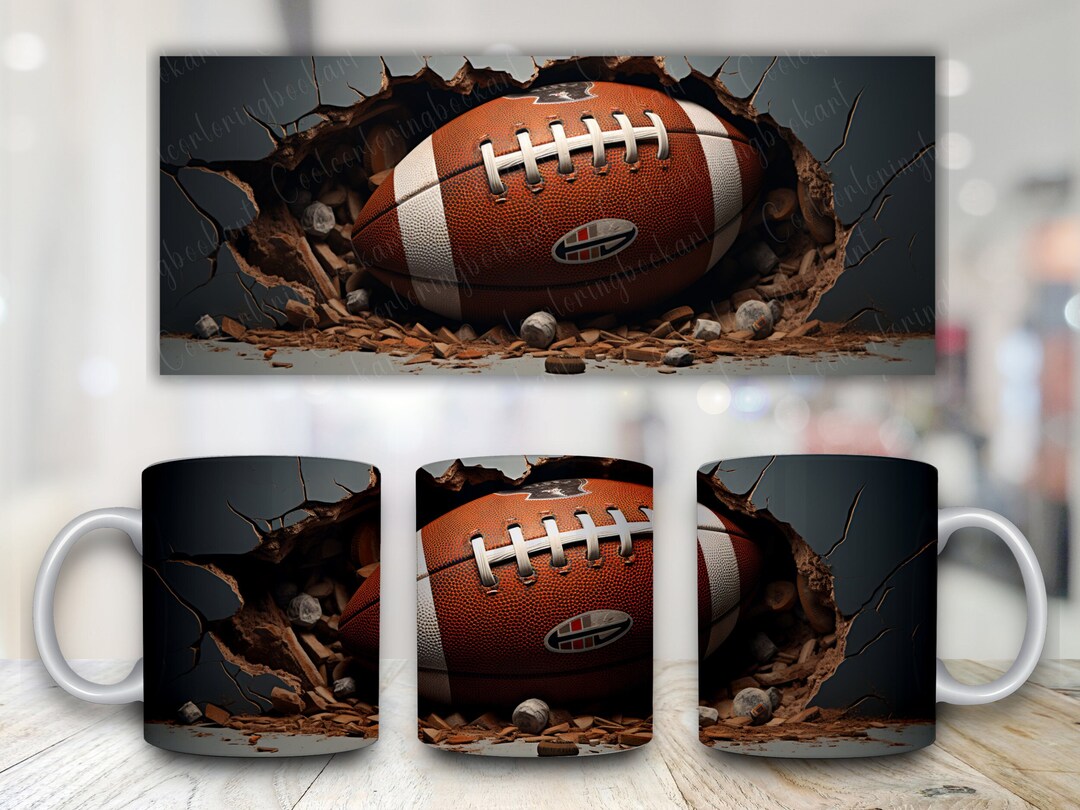 12 PNG 3D American Football Mug Wrap Bundle, Cup Sublimation 11oz ...