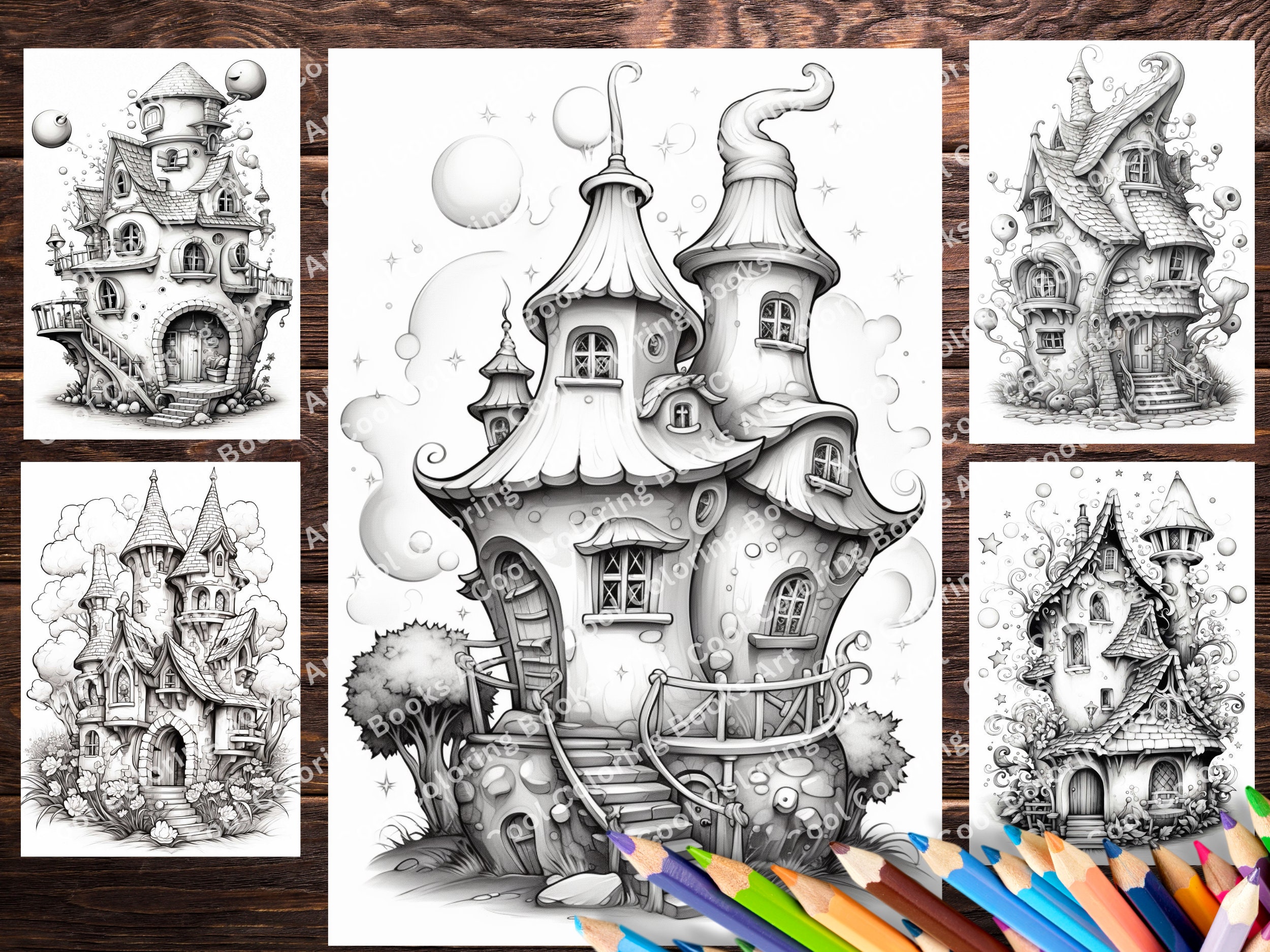 34 Fairy House Coloring Book Adults Kids Instant Download - Etsy