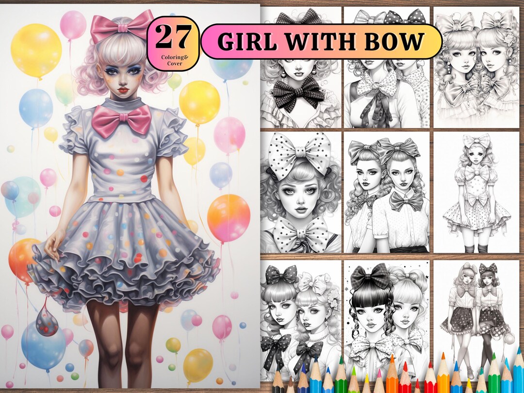27 Girl With A Bow Coloring Pages , Girl Coloring Pages, Adult ...