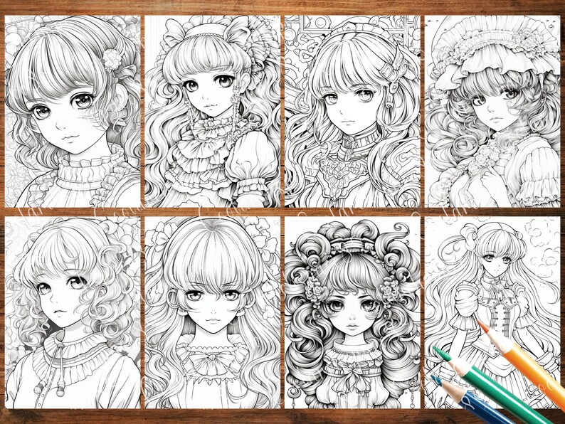 38 Anime Manga Girl Coloring Book, Anime Girl Coloring Book for Kids ...