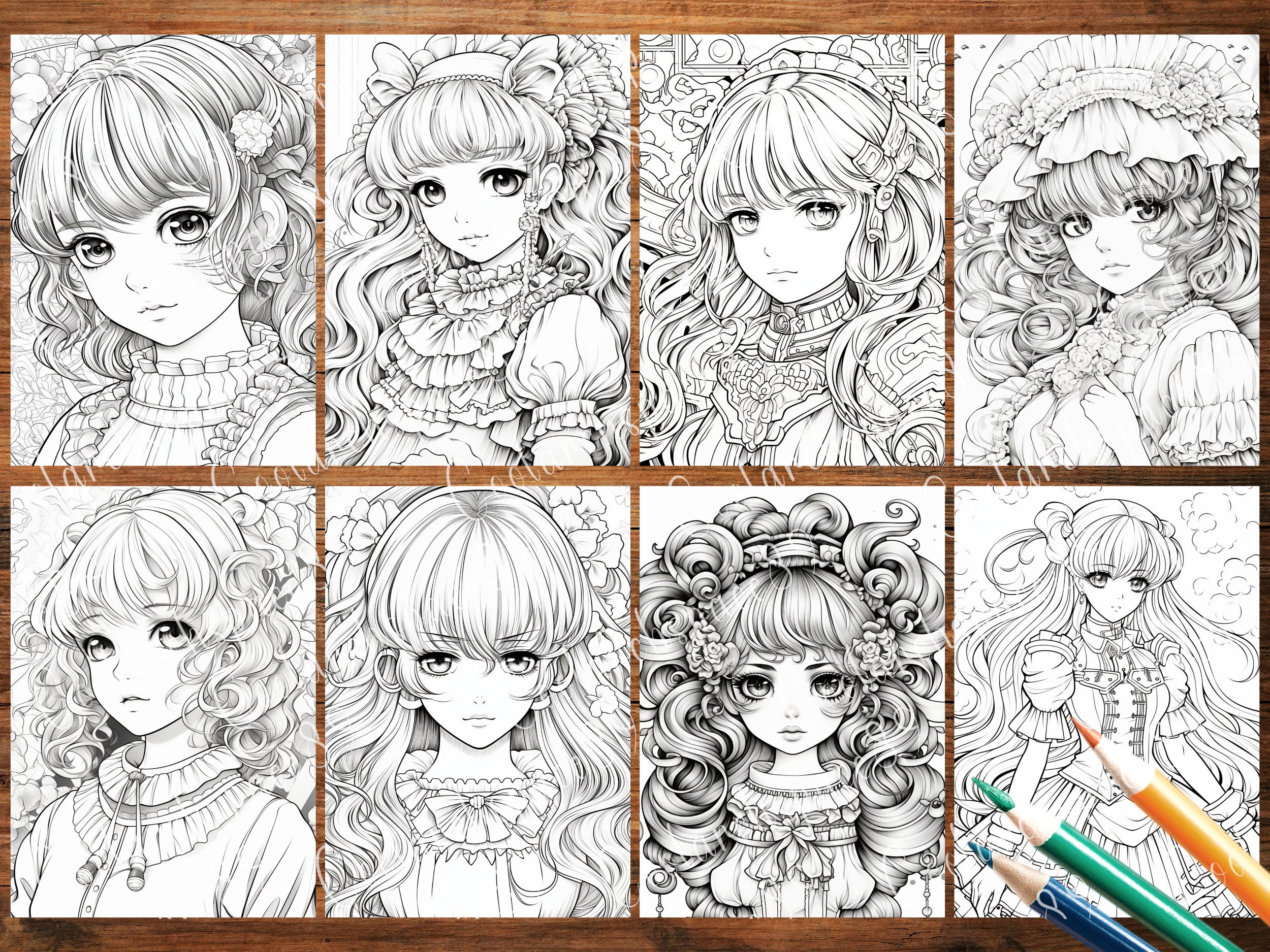 38 Anime Manga Girl Coloring Book, Anime Girl Coloring Book for Kids ...