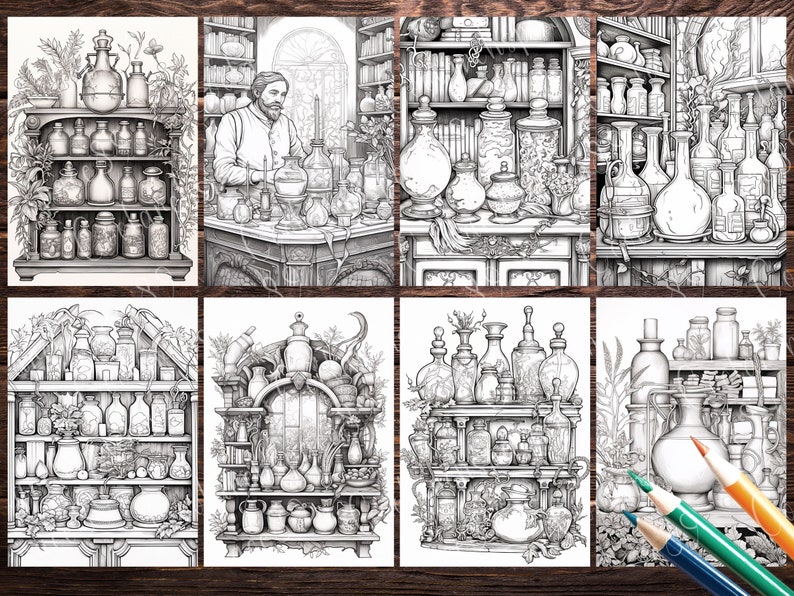 41 Apothecary Coloring Pages for Kids & Adults , High Quality Printable ...