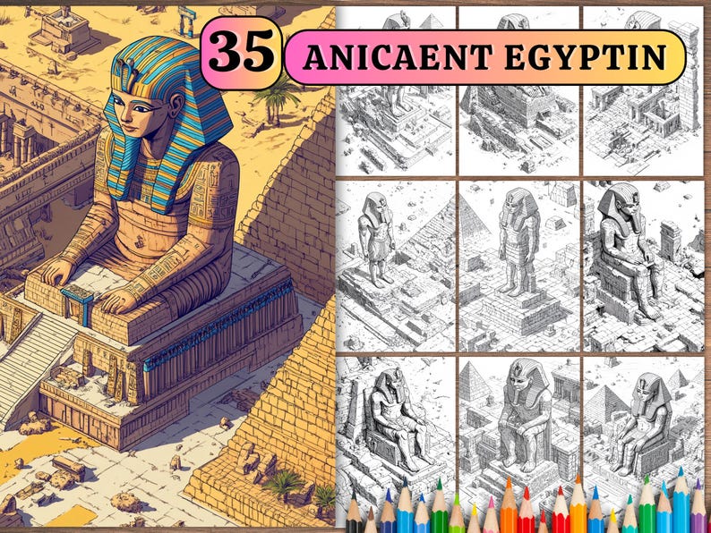 35 Ancient Egypt Pharaoh Statue Coloring Pages, Stunning Historical ...