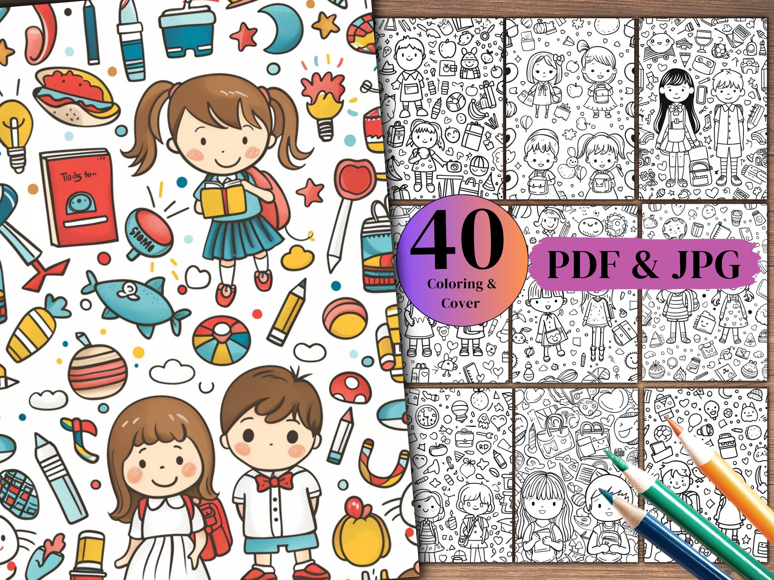 40 School Doodles Clipart, Back to School Doodle Png Graphics Instant ...