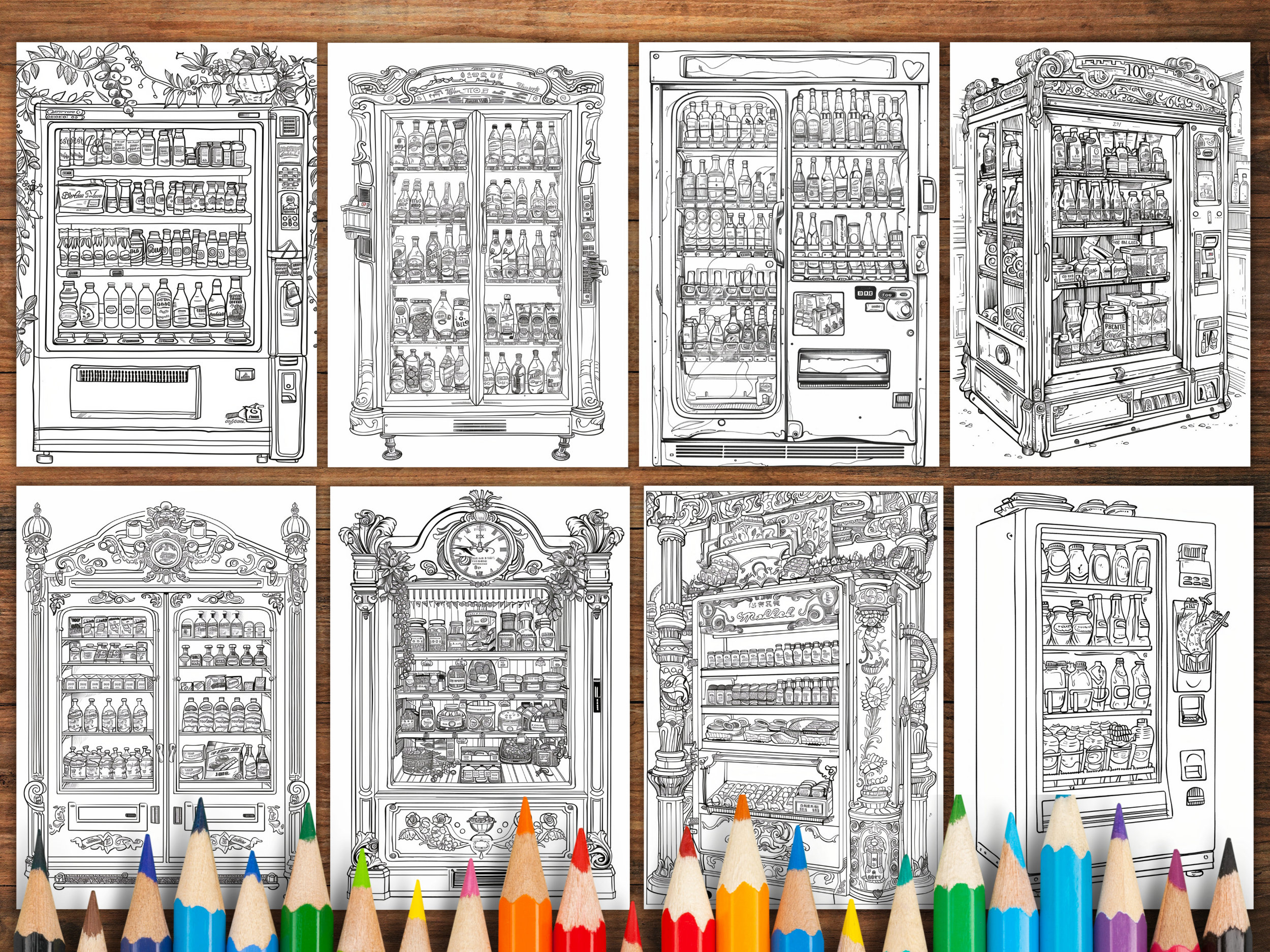 34 Machine Coloring Printable PDF Sheets, Adults + Kids. - Etsy