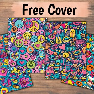 37 Groovy Retro Doodle Coloring Pages, Instant Download, Printable ...