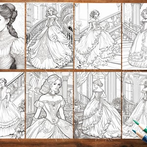Victorian Coloring Book: 38 Printable Scenes (PDF) - Etsy