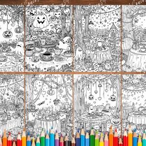 45 Spooky Party Halloween Coloring Book, Halloween Coloring Pages for ...
