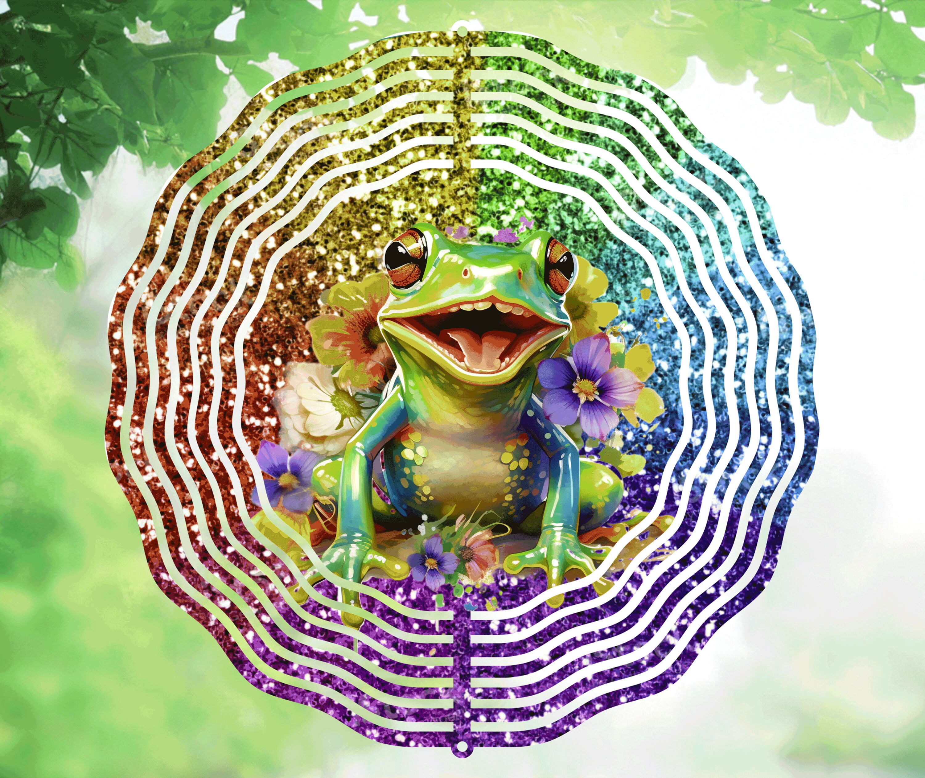 20 Frog Bundle Wind Spinner Sublimation Design Template Round - Etsy
