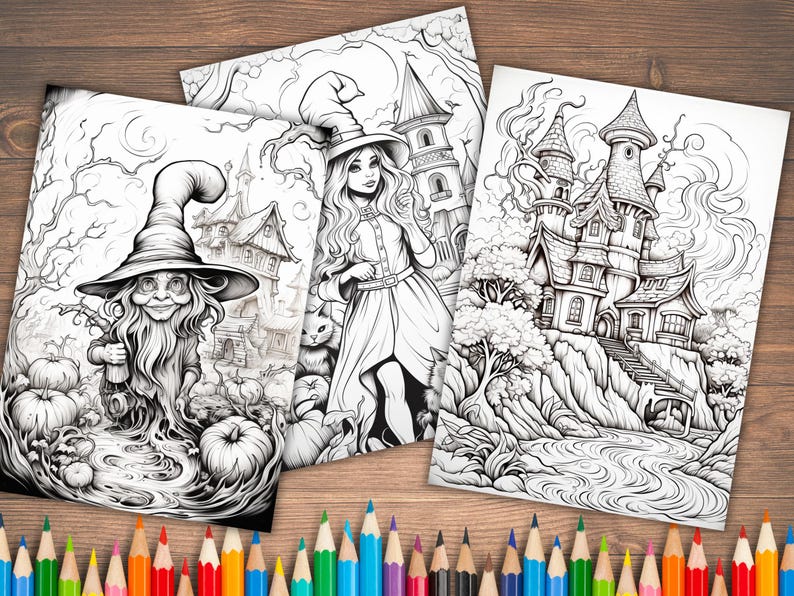 30 Witch House in the Forest Coloring Pages, Fantasy Witch House ...