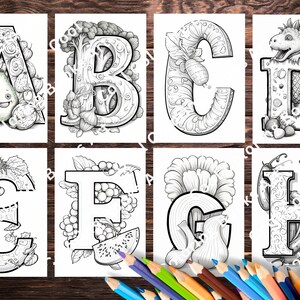 26 ABC Alphabet Fruit and Vegetables Coloring Pages - Letter ...