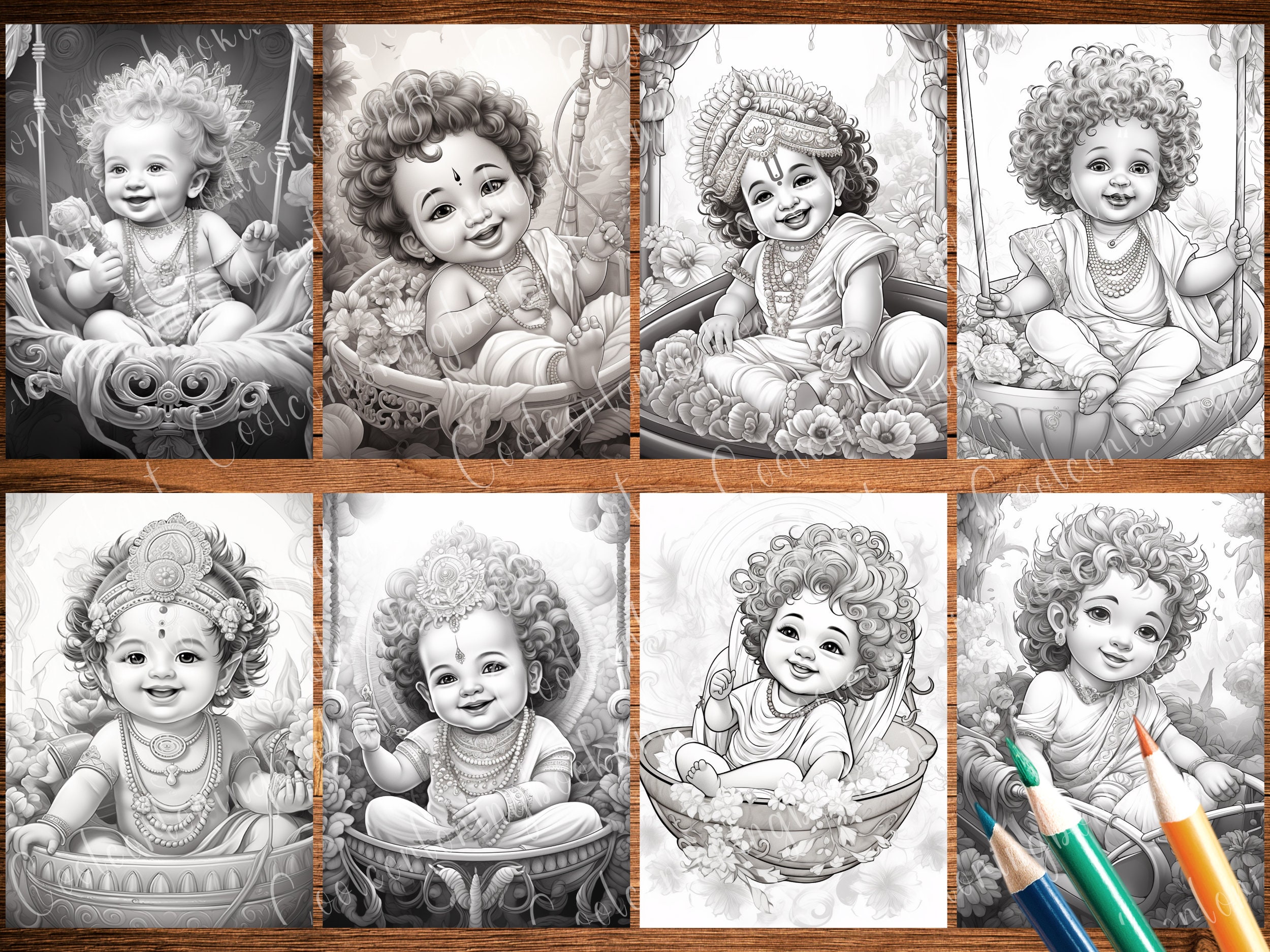 15 Baby Krishna Coloring Page , Printable , Digital Download PDF JPE ...