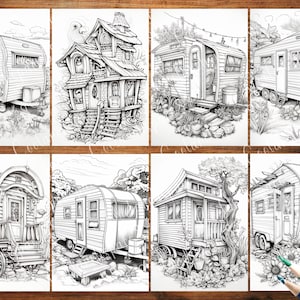 38 Mobile Home Coloring Books, A4 Size Digital Downloads. - Etsy