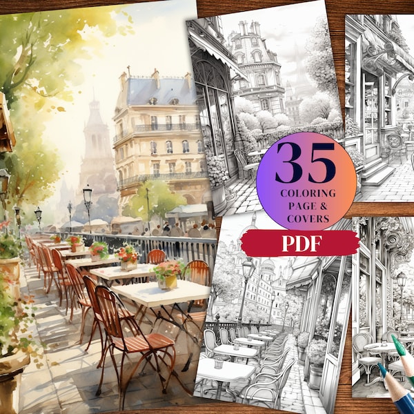 Restaurant Coloring Pages - Etsy